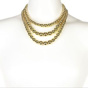 T&J Designs | Jewelry | Nwot 3 Layer Gold Beads Necklace | Poshmark
